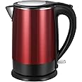 Amazon.com: Electric Kettles Stainless Steel for Boiling Water, Double Wall Hot Water Boiler ...