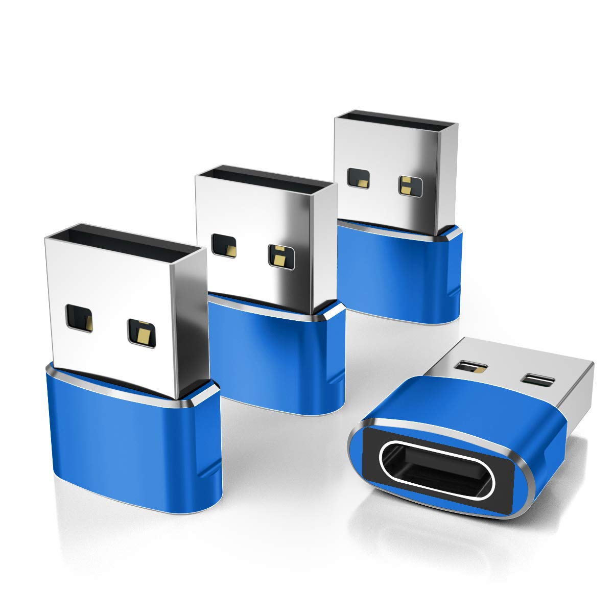 Elebase USB to USB C Adapter 4 Pack,Type C Female to USB A Male Charger Connector for Apple ...