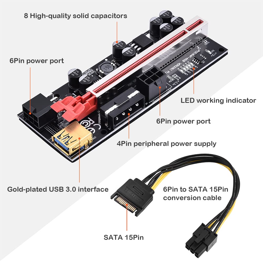 Mua ELUTENG 1X to 16X PCIe Adapter for GPU Mining Rig 4 Solid ...