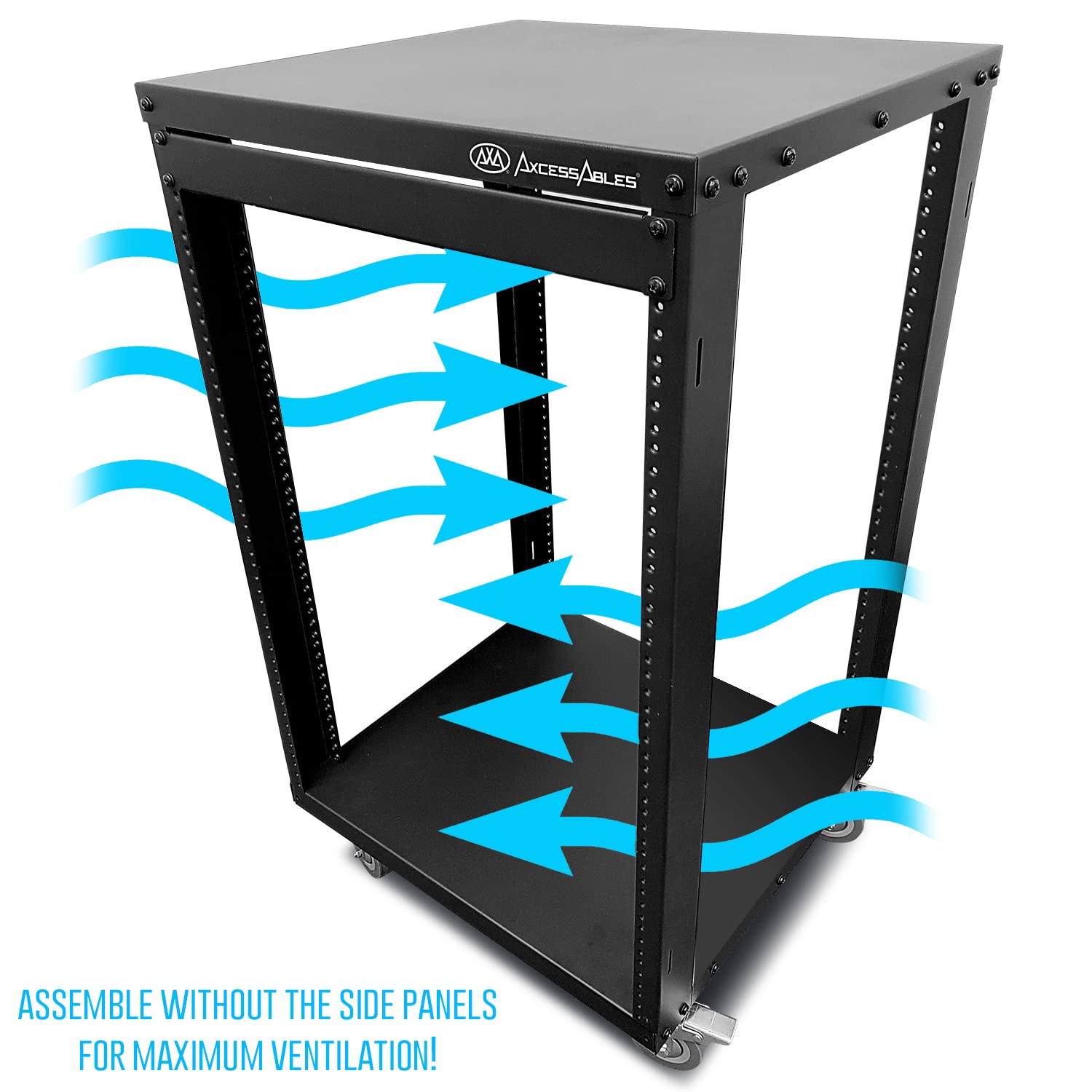 Mua AxcessAbles 16U AV Case with Wheels | Metal Studio Cabinet | 19 ...