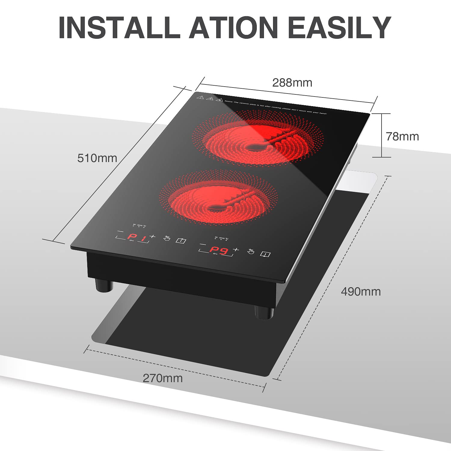 Mua Electric Cooktop 2 Burners,110v Electric Stove Top,ANHANE Infrared ...