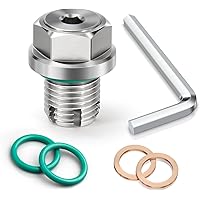 Amazon.com: DEEFILL M12.1-1.75 x 15mm Oversize Piggyback Oil Drain Plug, Stainless Steel Self ...