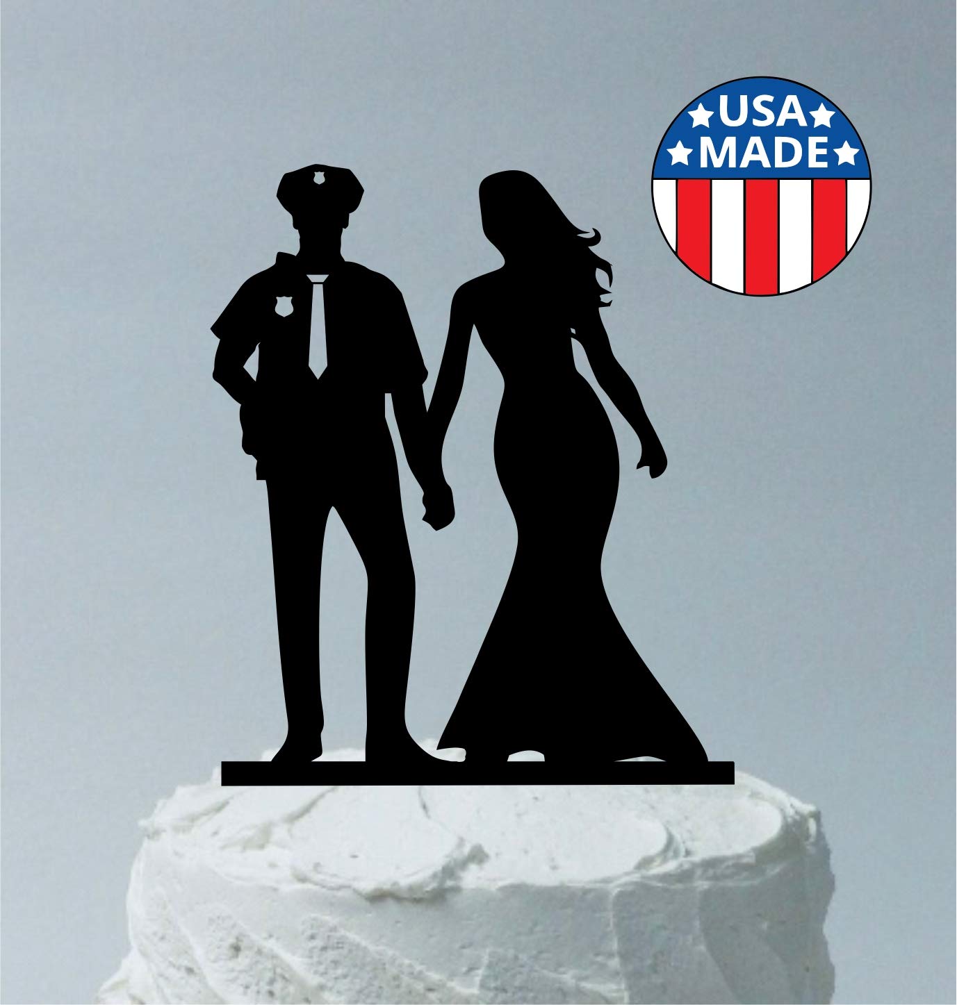 Amazon.com: *MADE IN USA* Policeman and Bride Wedding Cake Topper ...