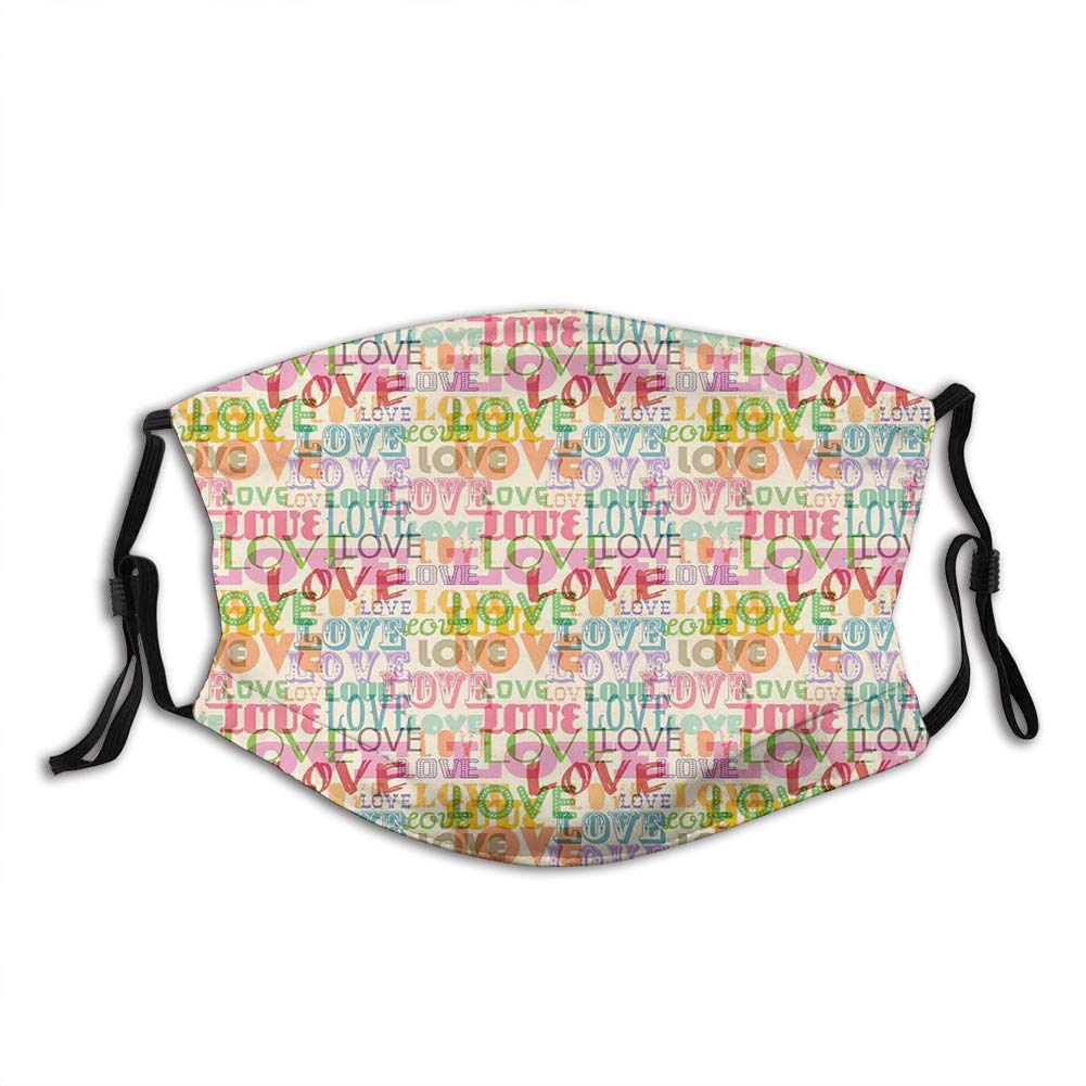 Amazon.com : Comfortable?Printed?mask, Love, Colorful Romance Theme ...