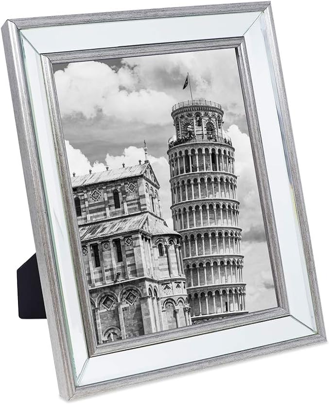 Amazon.com - Isaac Jacobs 8x10 Silver Beveled Mirror Picture Frame ...