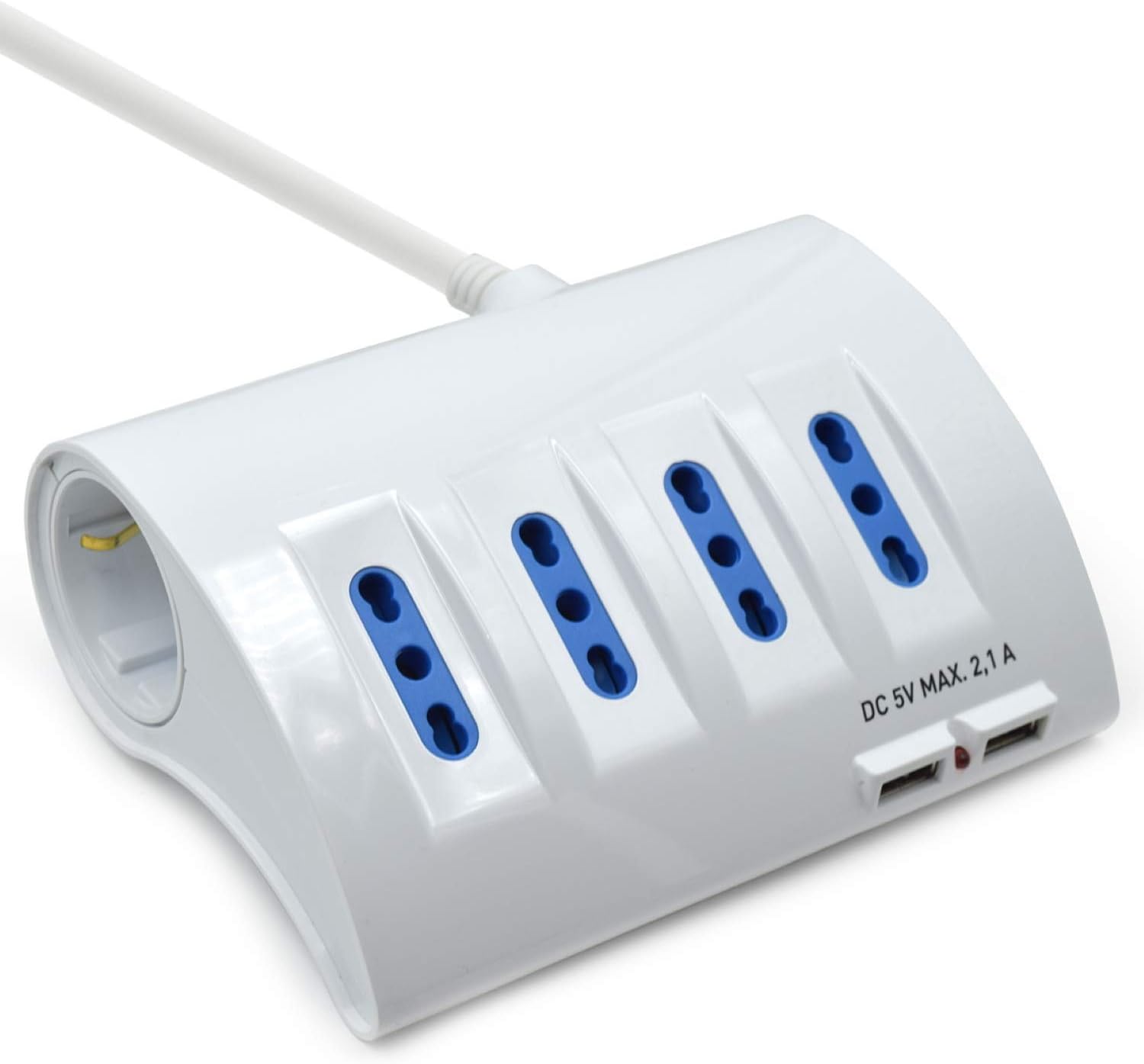 Ewent EW3934 Multipresa da Scrivania/Tavolo, Bianco, 6 Prese (4 1 ITA ...