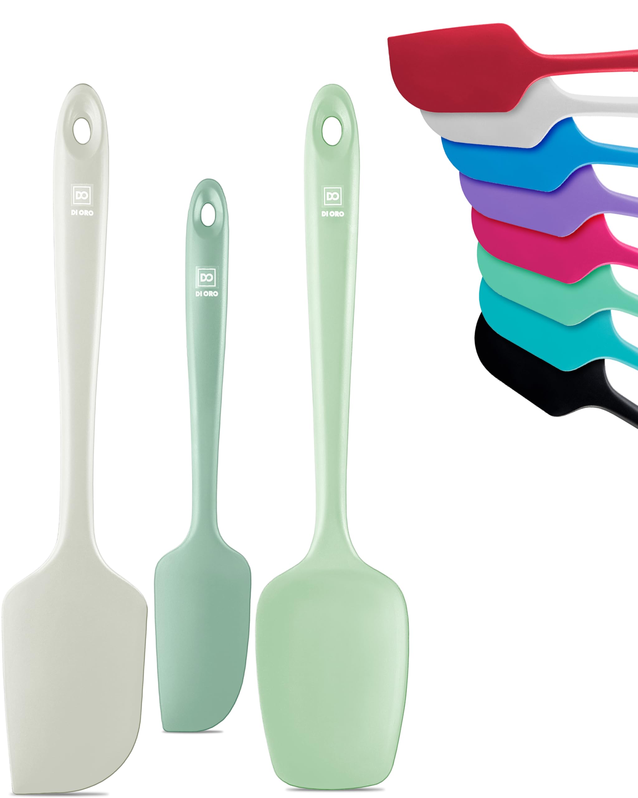 di Oro Living Silicone Spatula Set - Rubber Kitchen Spatulas for Baking ...