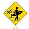 Amazon.com: DAGUI Surfer Crossing Tin Sign - 12× 12 Inch Rust-Free .040 ...