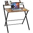 Amazon.com: GreenForest Folding Desk No Assembly Required Small Size, 2-Tier Foldable Computer ...