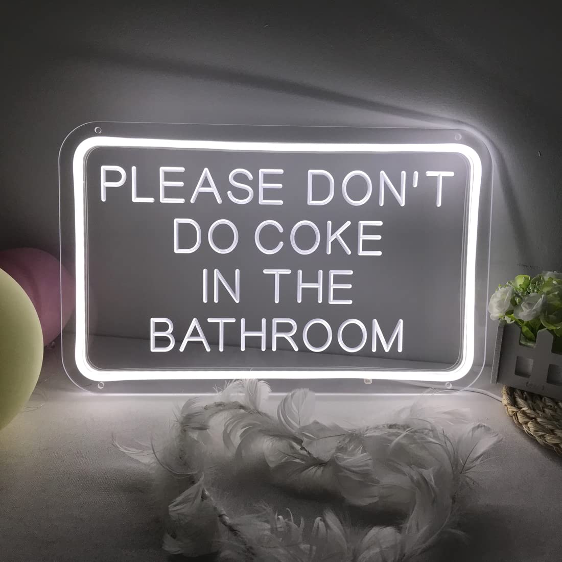 Planzo Please Don't Do Coke In The Bathroom LED Neon Sign Bedroom ...
