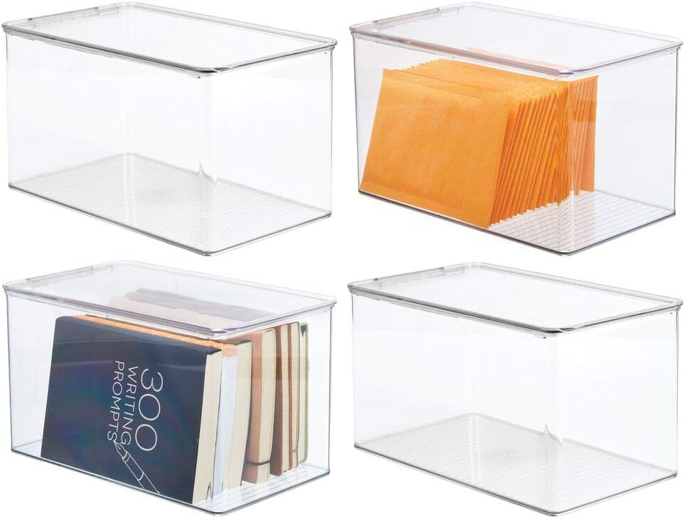 mDesign 4er-Set Box für Büroutensilien – stapelbare Plastikbox für ...