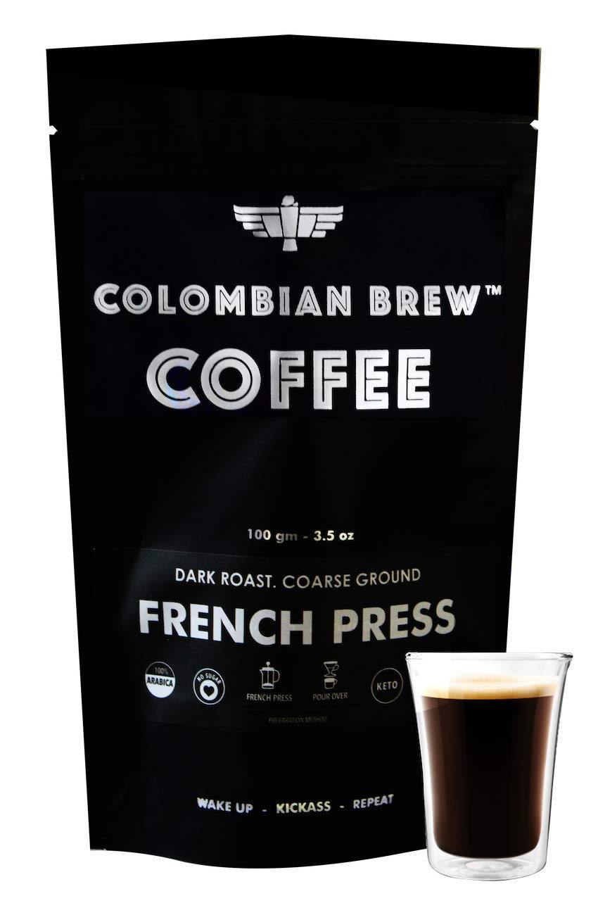 Colombian Brew Coffee Arabica French Press Coffee, Dark Roast Strong ...