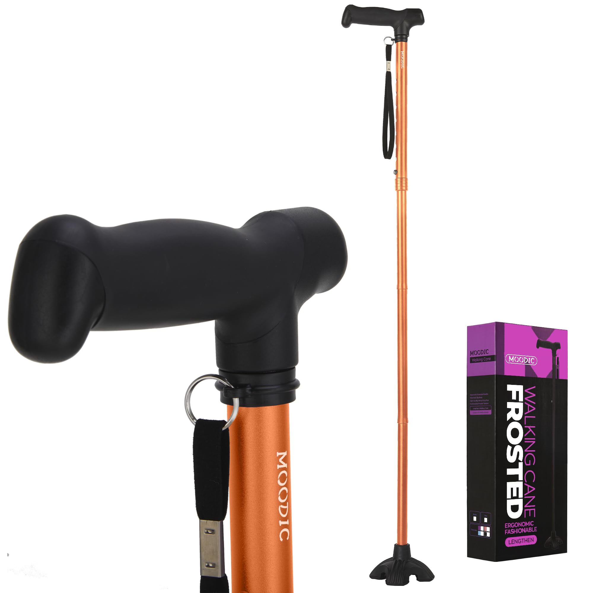MOODIC Walking Cane for Men and Women, Extended Grip; Solid Base ...