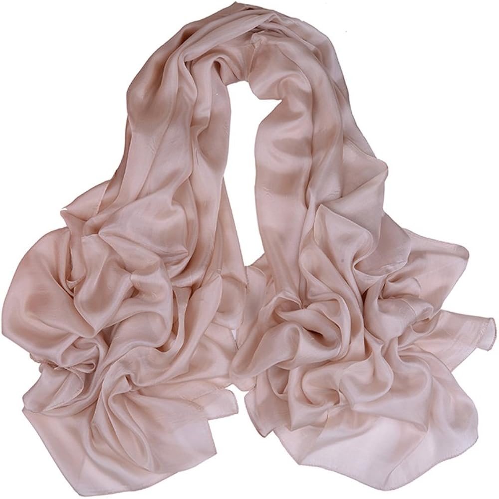 LoveSilk Luxus Damen Seidentuch 100% Seiden-schals Stola Beige: Amazon ...