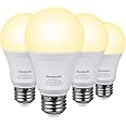 DEWENWILS 4-Pack Dimmable LED A19 Light Bulb, Soft White Light with Warm Glow, 800 Lumen, 2700K ...