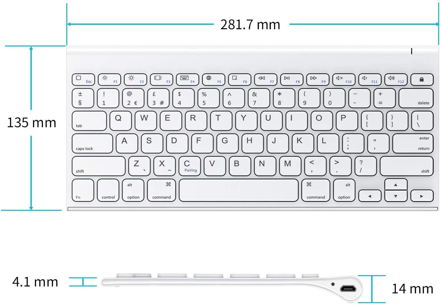 OMOTON Ultra-Slim Bluetooth Keyboard for iPad 9th generation/iPad Pro ...