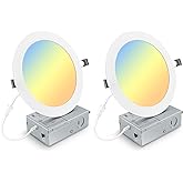 Elaruslux 7 Inch 3CCT Ultra-Thin LED Recessed Light with Junction Box ...