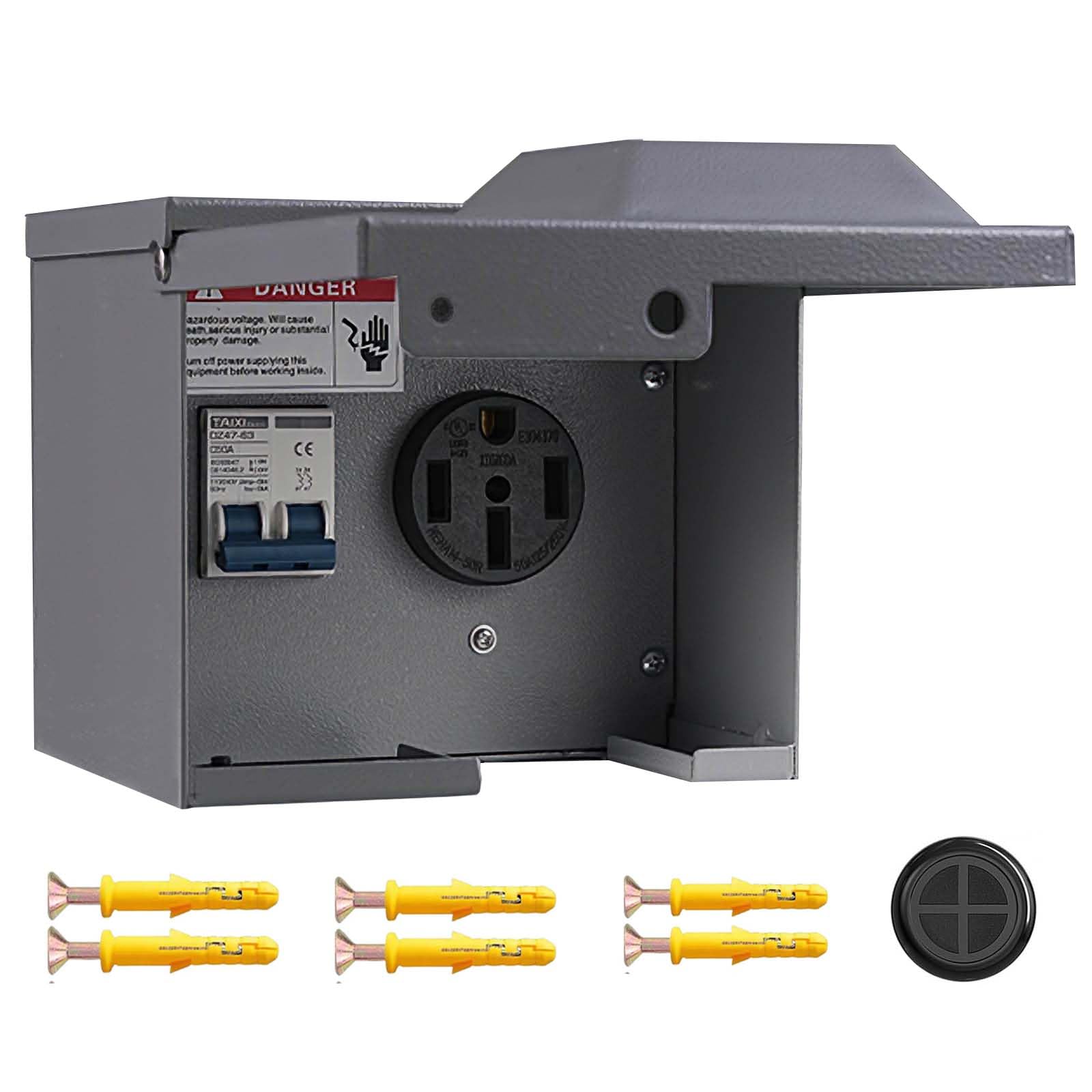 Perpending 50 Amp Rv Outlet Box with Breaker,Rv Electrical Outlet,UL ...