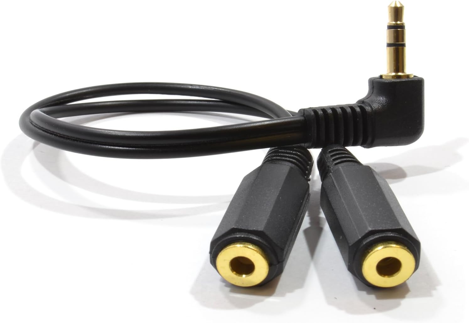 kenable 3.5mm Right Angle Stereo Jack Audio Splitter Adapter Cable Lead ...