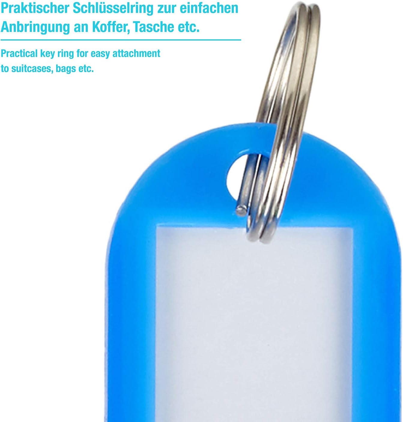 WINTEX Key Labels – Coloured Plastic Key Ring Tags with Labels – Pack ...