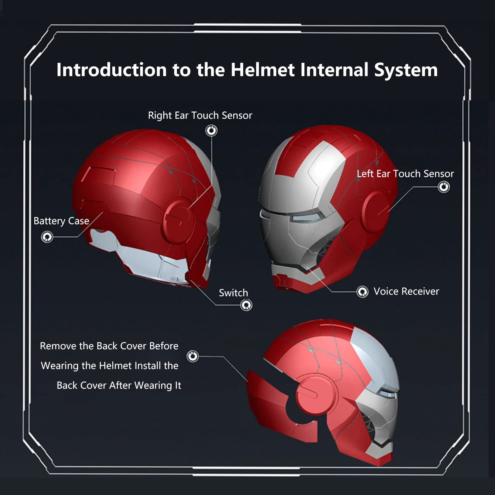 Mua flydragon MARVEL Legend Iron Man Mk5 Electronic Helmet Jarvis 1:1 ...
