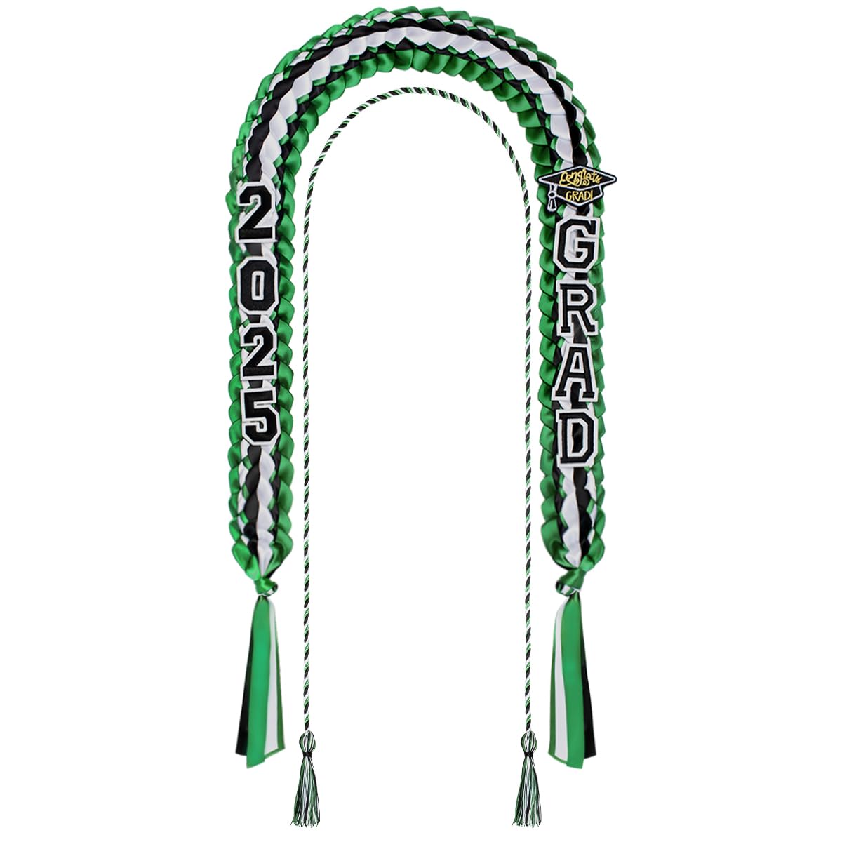 Yigney Graduation Lei Set Class of 2025 Grad Ribbon Leis with Honor Cord Double Braided Graduate ...