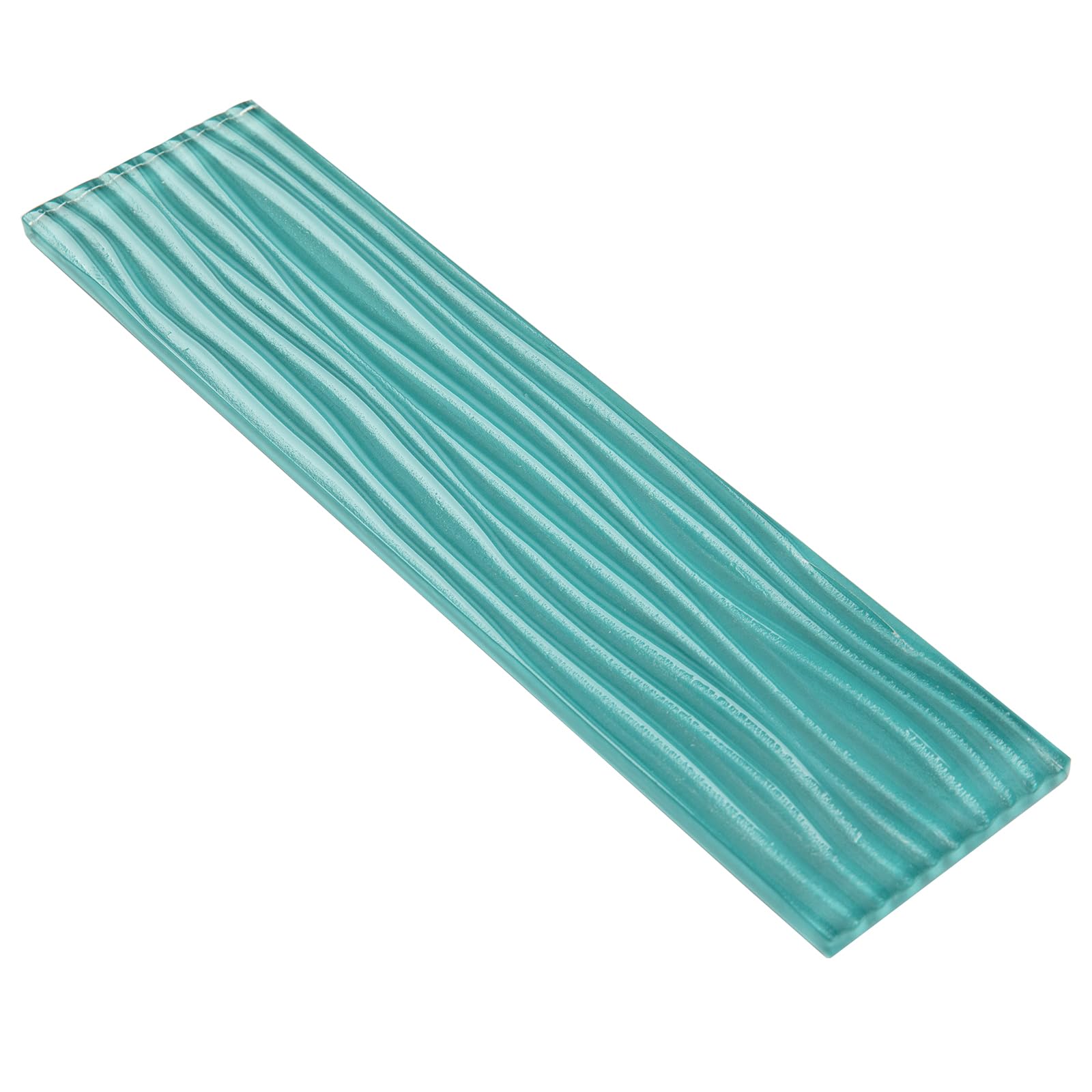 Lovdeco Aquamarine Water Wave Glass Subway Tile, 3 x 12 Inch, 4 Sq Ft ...