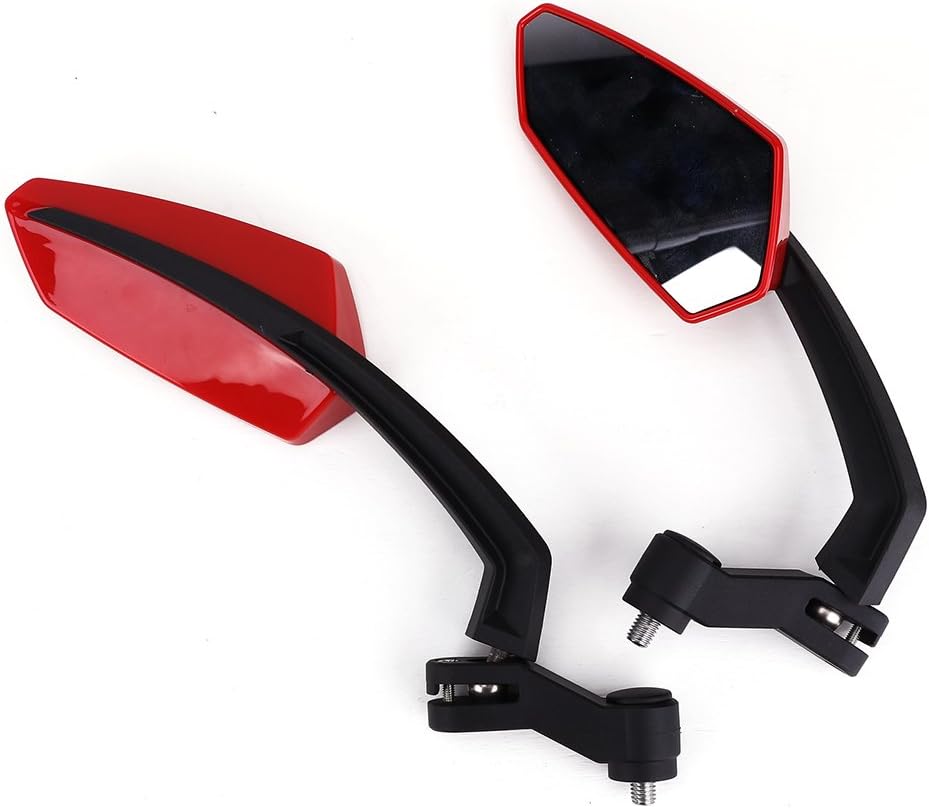 Pair Universal Motorcycle Rear View Mirrors 10mm 8mm Fitment Scooter ...