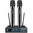 Amazon.com: VeGue Wireless Microphone, Metal Dual Professional UHF Cordless Dynamic Mic Handheld ...