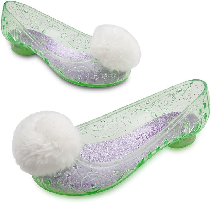 Amazon.com: Disney Store Tinkerbell Shoes Costume Slippers Pom Pom W ...