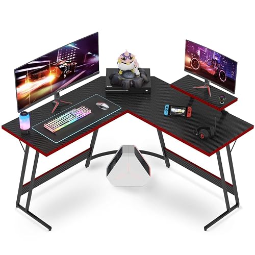 VICTONE L Shaped Gaming Desk, Corner Desk with Monitor Stand, Computer ...