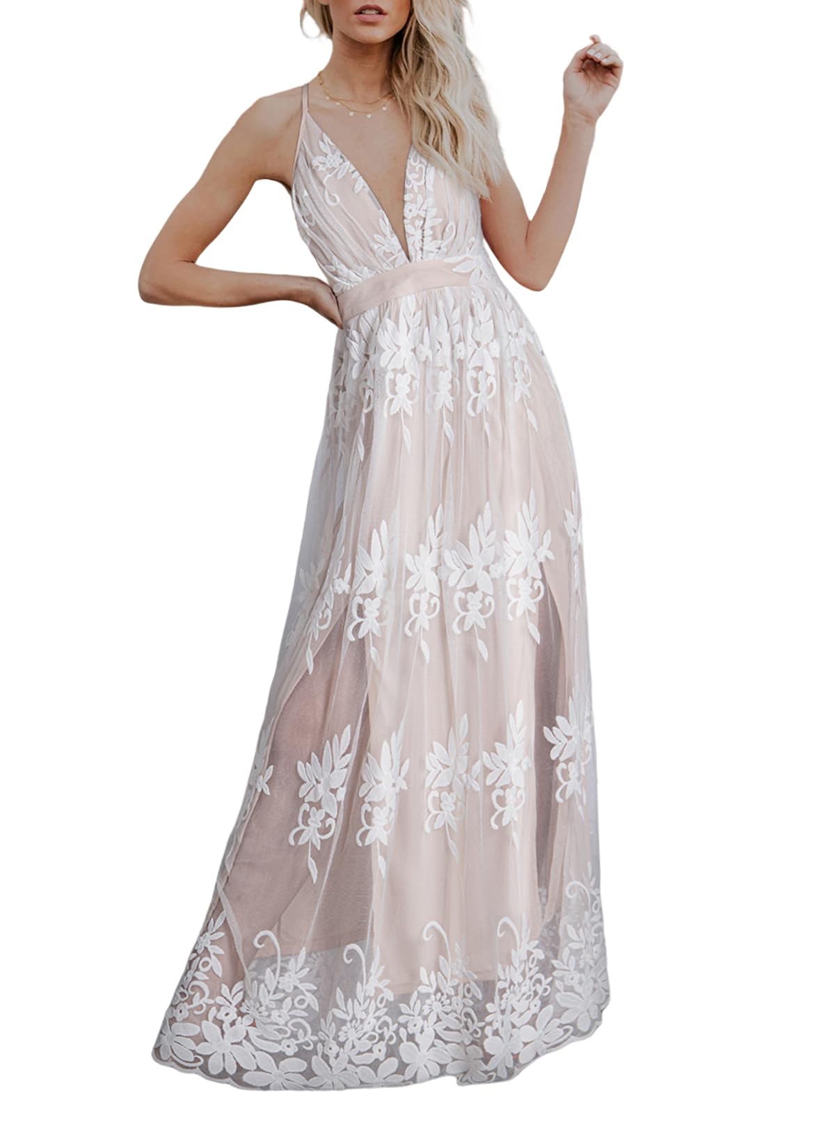 SMALL Dokotoo Womens Sexy V Neck Sleeveless Spaghetti Straps Elegant ...