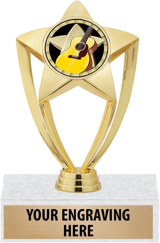 Amazon.com : Crown Awards 6" Gold Guitar Trophy - Musical Guitar Star ...