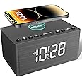 Amazon.com: ANJANK Wooden Bluetooth Speaker, Alarm Clock with FM Radio ...