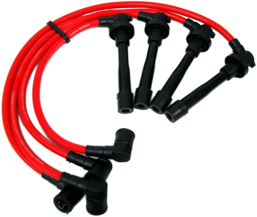 Amazon.com: VMS RACING 95-01 10.2mm High Performance Engine SPARK PLUG WIRES Wire Set in RED ...
