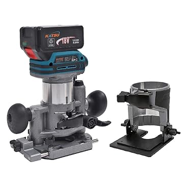KATSU Set di Rifilatore Fresatrice Verticale per Legno a Batteria 18V ...
