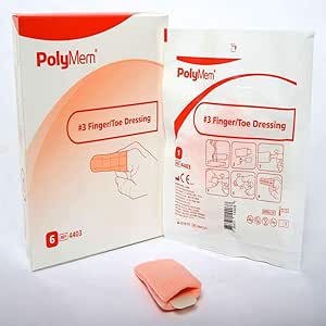 Amazon.com: PolyMem Finger/Toe Wound Dressing, Sterile, Foam, 3 Large ...