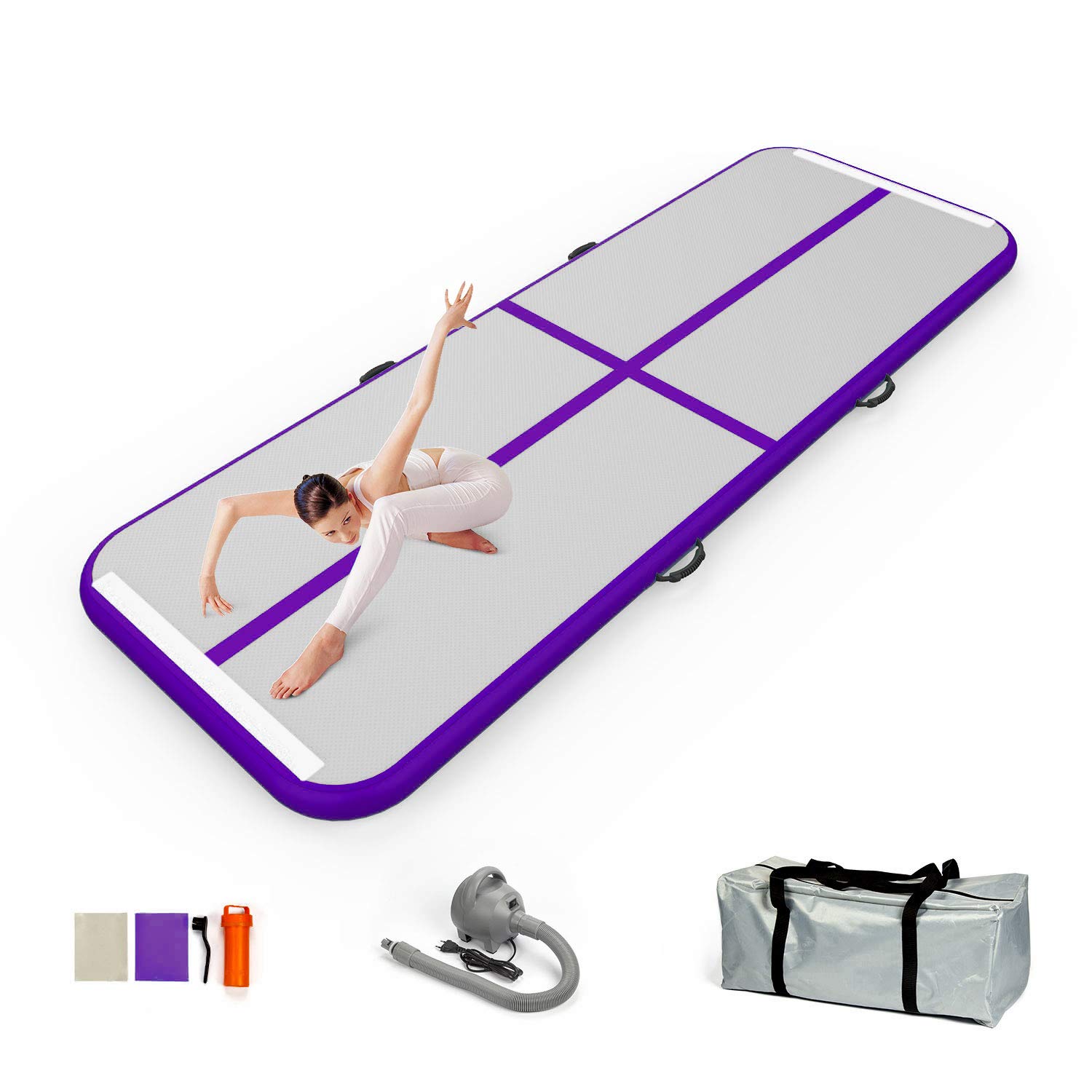EZ GLAM 10ft/13ft/16ft/20ft Air Track Inflatable Gymnastics Tumbling ...