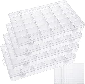 Amazon.com: BAKHUK 4 Pack 36 Grids Clear Plastic Organizer Box Storage ...