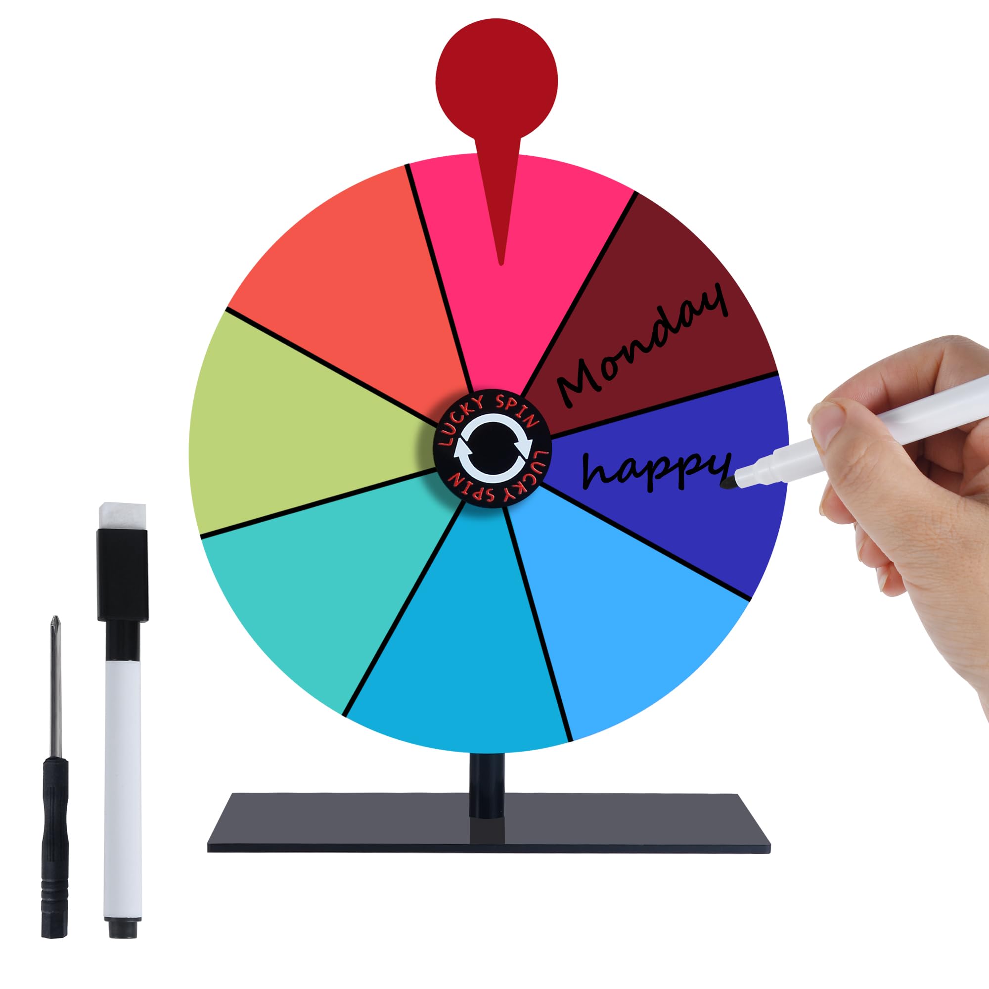 LRMBKM 8 Inch Prize Wheel,Spin Wheel for Prizes,Spinning Wheel with ...