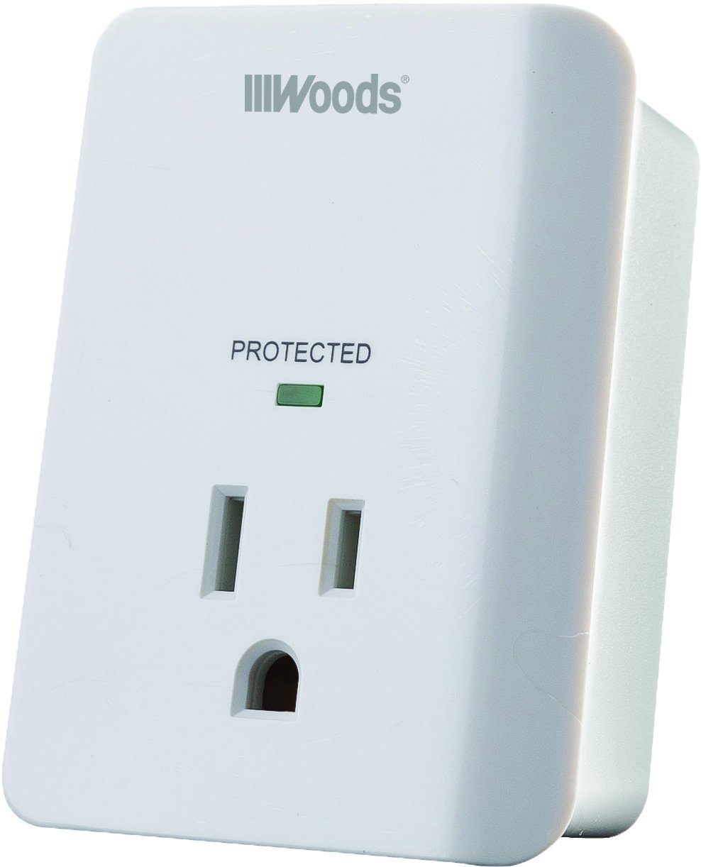 Woods 41008 Surge Protector One 3-Prong Power Outlet LED Indicator ...