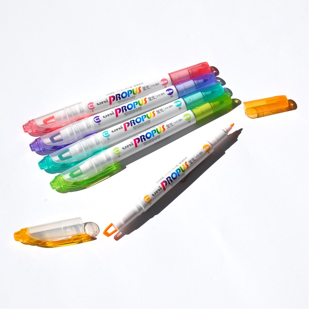 Uni Propus Window Soft Color Double-Sided Highlighter Pen with 4.0 mm/0 ...