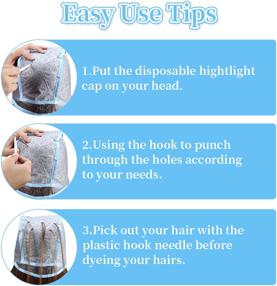Disposable Tipping Cap, 2 Pieces Salon Hair Coloring Highlighting Cap ...