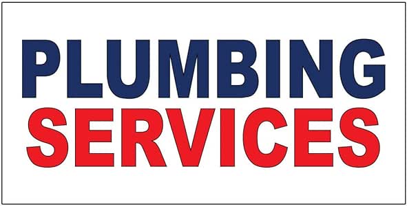 Amazon.com : Plumbing Services Blue Red DECAL STICKER Retail Store Sign ...