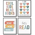 Amazon.com: ULEGIE Cool Kids Read Book Wall Art Decor, Reading Corner ...