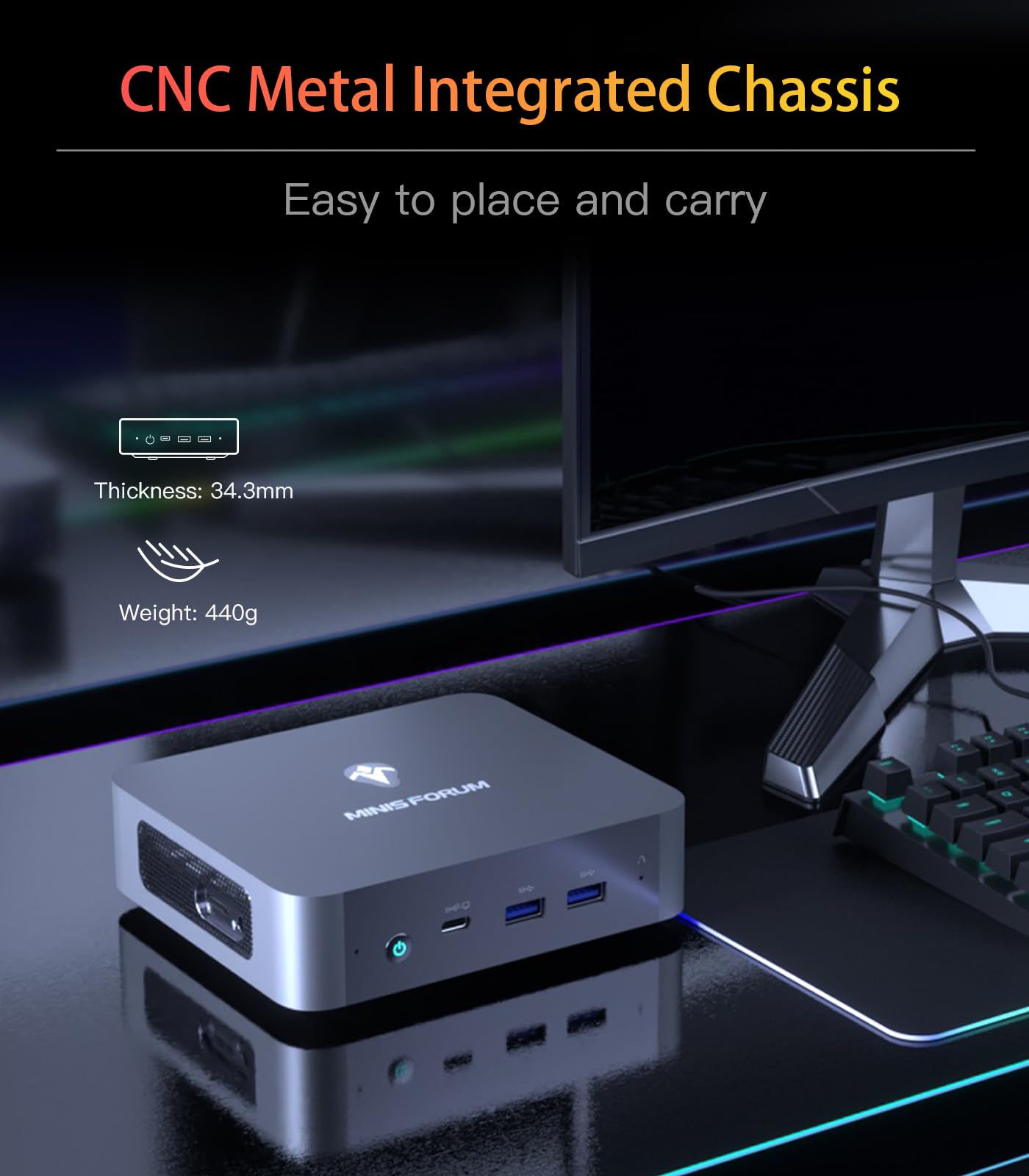 Mua MINISFORUM Venus Series UN300 Mini PC Core i3-N300(up to 3.8GHz ...