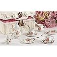 Amazon.com: Deluxe Quality Porcelain Child's Tea Set for 2 with ...