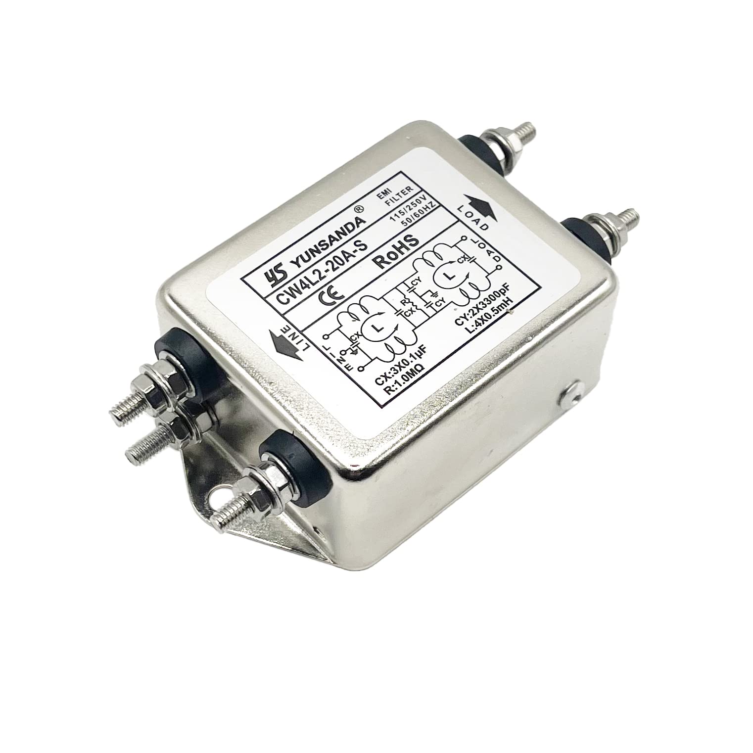 AC 115/250V 20A CW4L2-20A-S Noise Suppressor Power EMI Filter AC Power ...