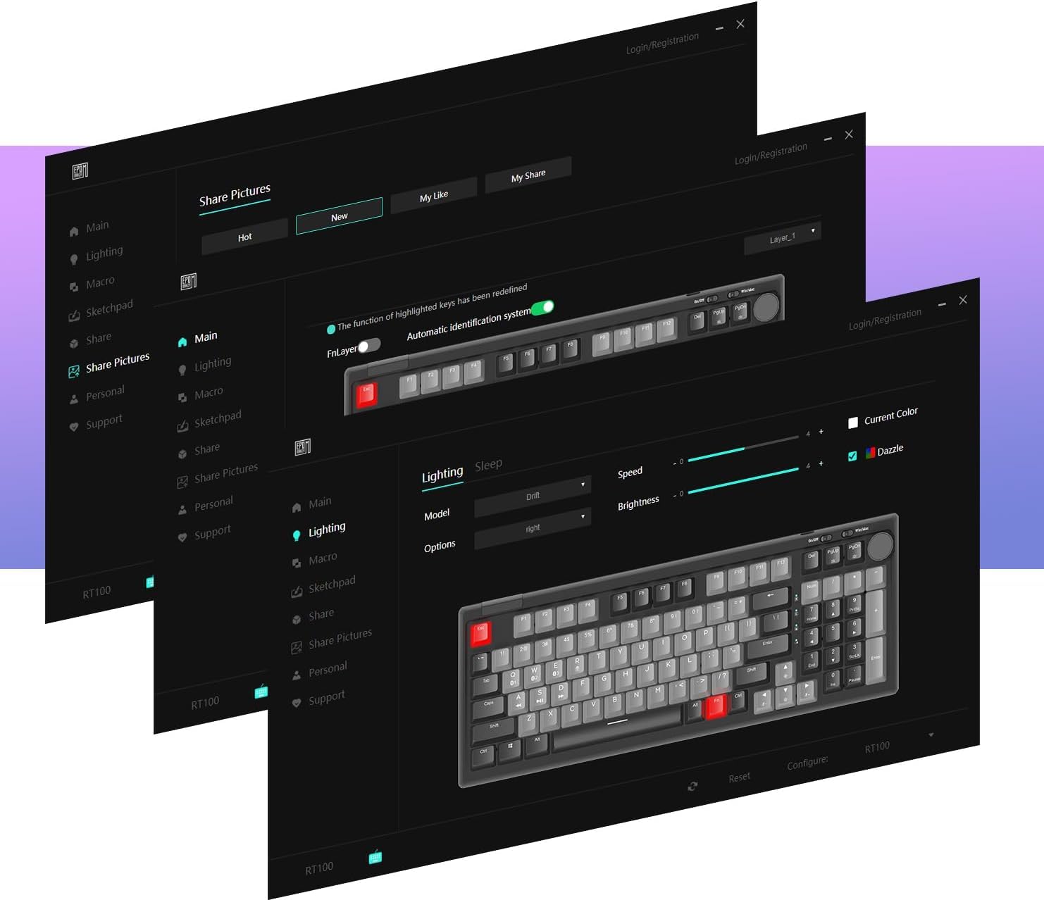 Mua EPOMAKER RT100 97 Key Gasket Wireless Wired Mechanical Gaming ...