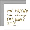 Amazon.com : Old English Co. One Friend Card - Gold Foil | Friendship ...